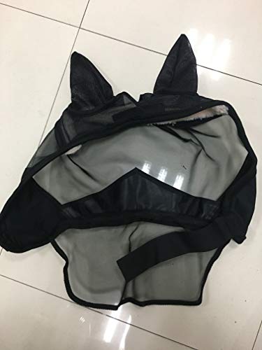 U/A WYBABY Horse Fly Mask Spring Summer with Big Ears and Long Nose Cover