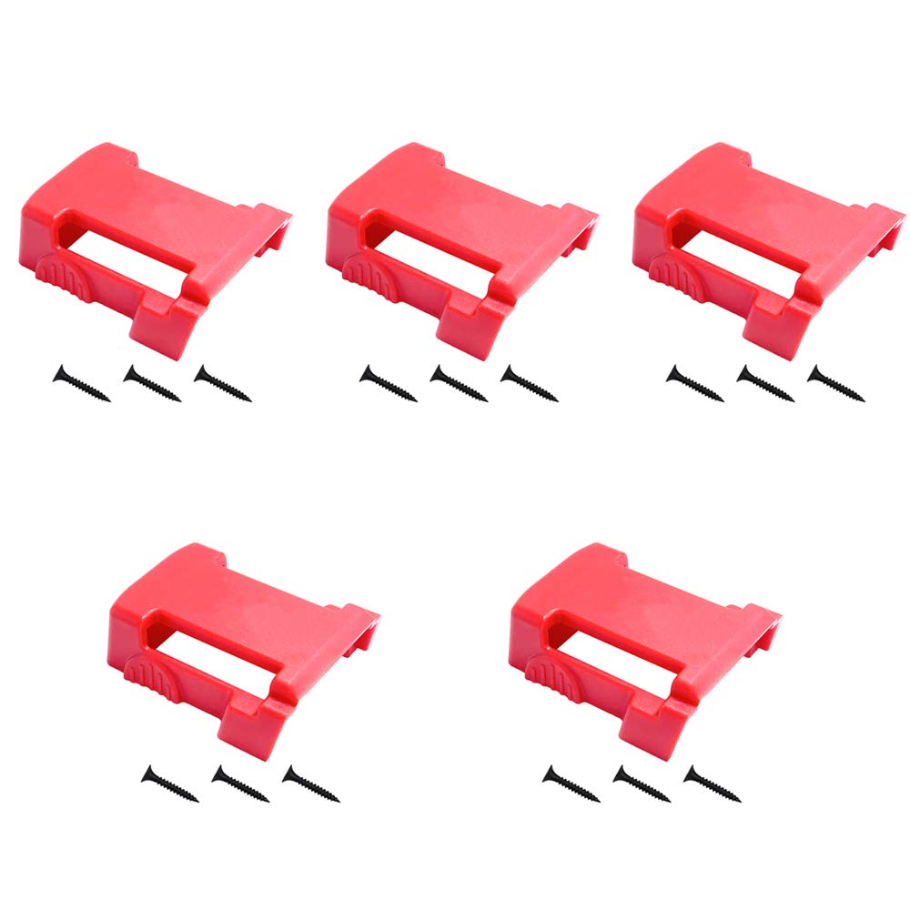 UOSXVC 5-Packs Battery Holders for Milwaukee 18V Mount Dock Fit for M18 Battery (No Battery)