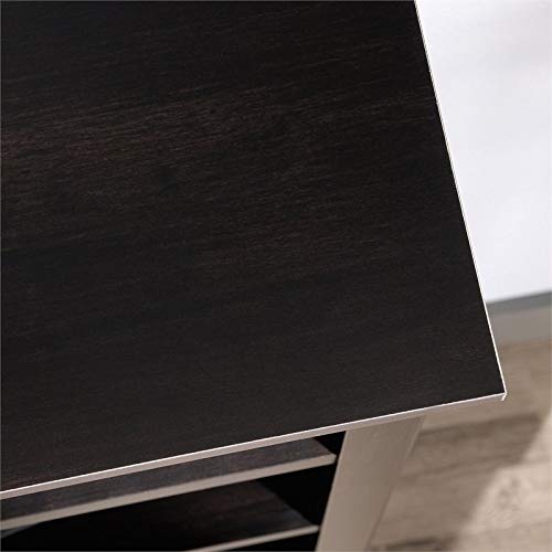 Sauder Misc Storage 3-Shelf 2-Door Tall Wood Bookcase in Estate Black