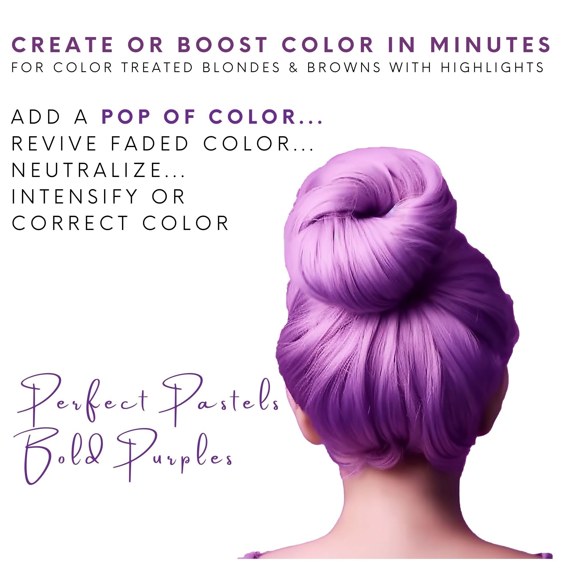 Watercolors INTENSE Semi Permanet Color Depositing Shampoo. Sulfate & Paraben Free to Maintain & Enhance Hair Color 8 fl oz - PURPLE