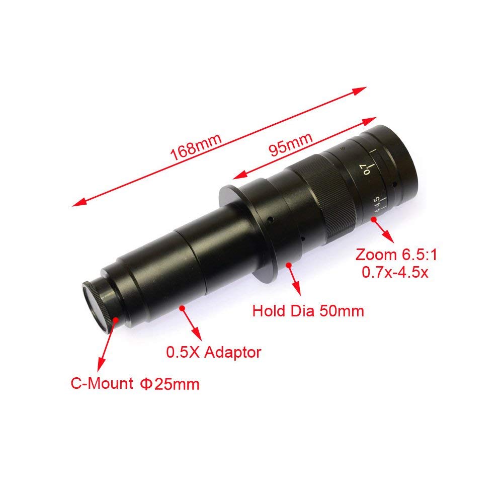 HAYEAR Full Set 34MP 21MP 1080P 60FPS 2K HD HDMI USB C-Mount Electronic Industry Microscope Camera Digital Magnifier for PCB Repair + 180X C-Mount Lens+8" HD LCD Monitor + 60 LED Illumination Light