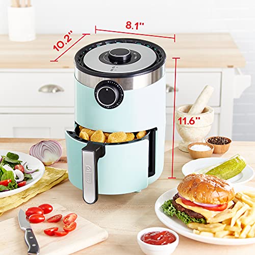 Dash DCAF250GBAQ02 AircrispÂŽ Pro Compact Air Fryer + Oven Cooker with Temperature Control, Non Stick Fry Basket, Recipe Guide + Auto Shut Off Feature, 2qt, Aqua
