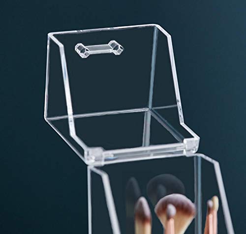Makeup Brush Holder Square Acrylic Cosmetic Brush Organizer with Dustproof Lid Eyebrow Pencil Storage Holder Box Makeup Storage Jewellery Storage Container