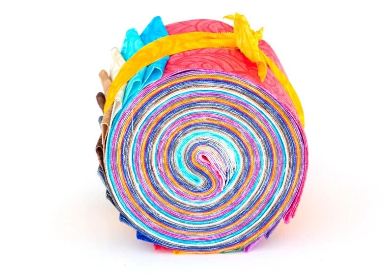 34 Pieces Fabric Cute, Beautiful 100% Cotton Fabric Quilting Strips, Cute 2.5 inch Band of Color Jelly Roll pre-Cut