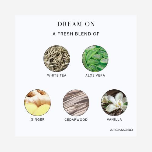 Aroma360 - Dream On - Paris Collection Candle Trio - Luxury Scented Candles with Essential Oils - White Tea, Sweet Vanilla & Earthy Cedar - Aromatherapy - Soy Candles - 80hr Burn - 11 oz - Set of 3