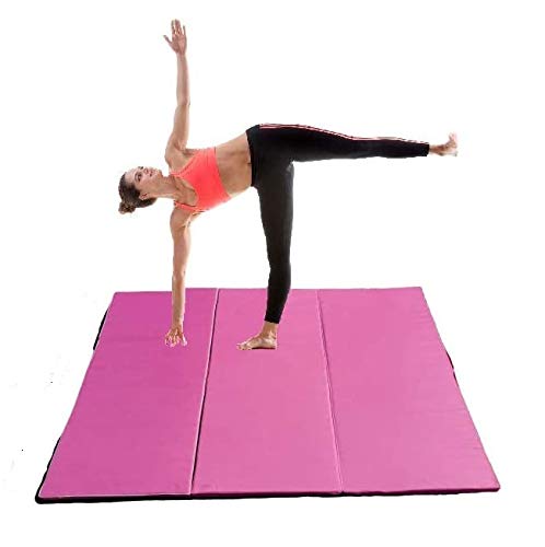 5 Star TD Gymnastics Mat 4'x6', 2" Thick Tri-Fold Folding Exercise Mat Extra Thick High Density Tumble Mat w Carrying Handles for Gymnastics, Yoga, Aerobics, Mixed Martial Arts, Home Gym Workout Mat