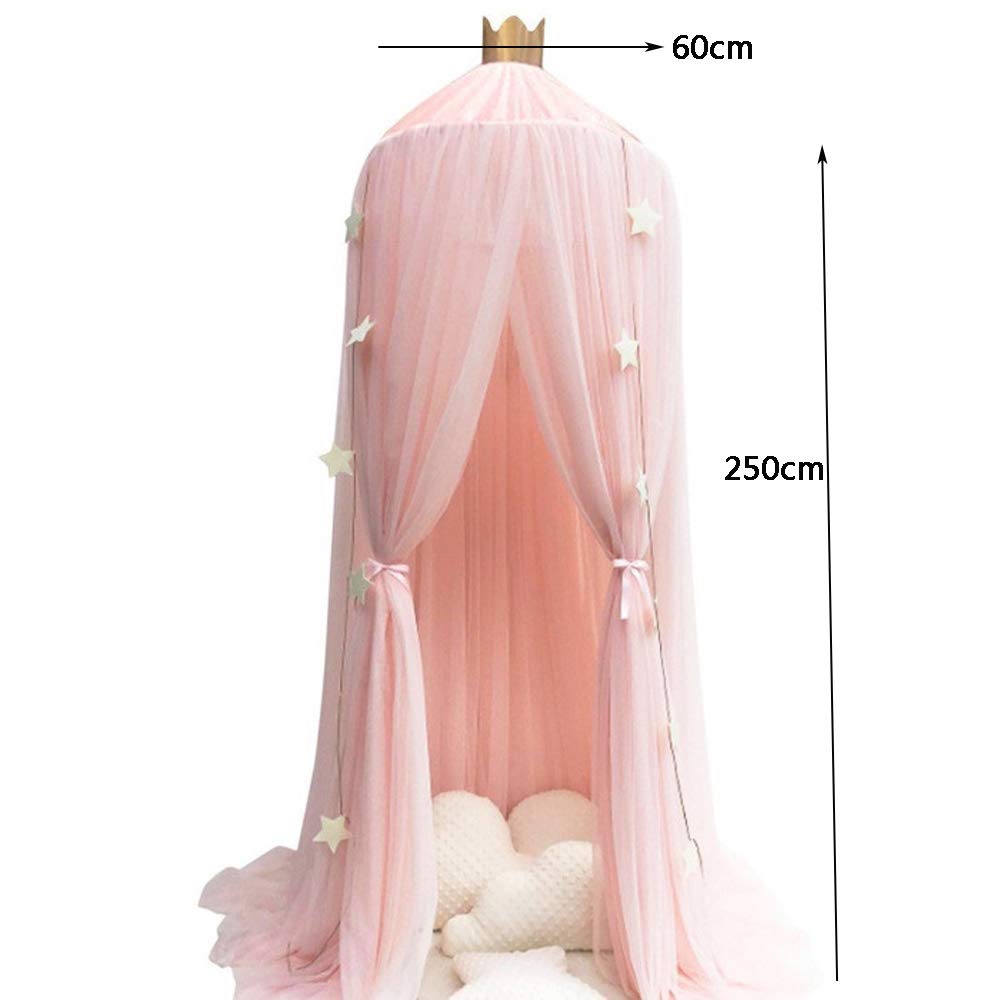 ESUPPORT Dome Princess Bed Canopy Round Lace Mosquito Net Play Tent Hanging House Decoration Lace Netting Curtains for Indoor Outdoor