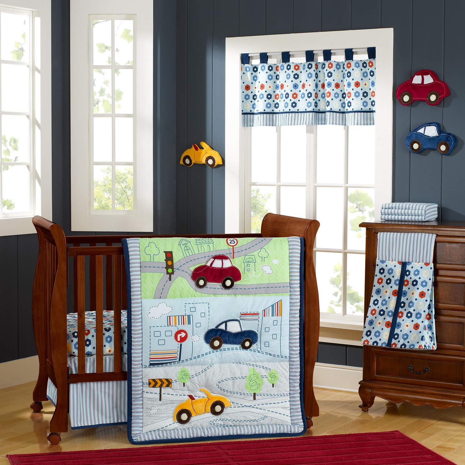 My Little Town 4-Piece Nursery Crib Bedding Set for Newborn Baby Infant