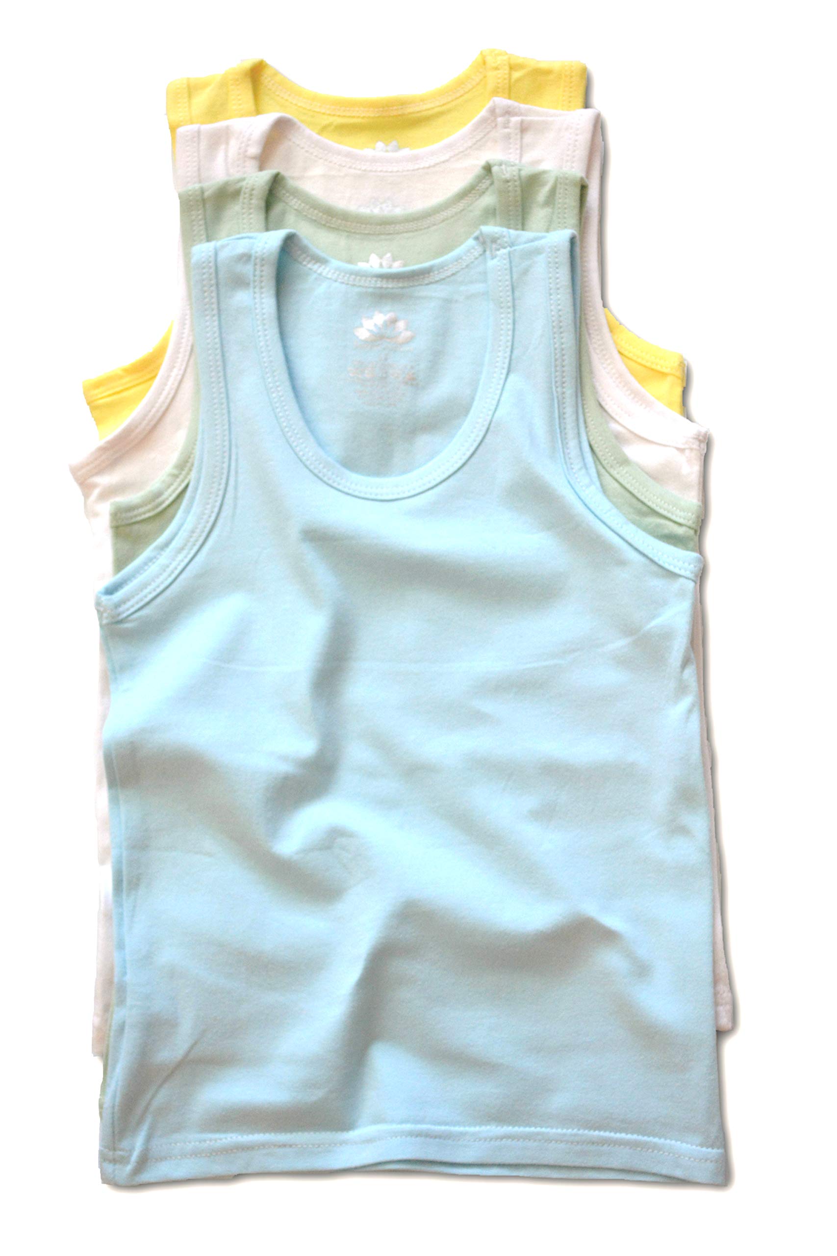 LotusComfort The Essential Tank Young Boys Girls Toddler Unisex 4 Pack Premium Tank Top Undershirt Super Soft Breathable 2T