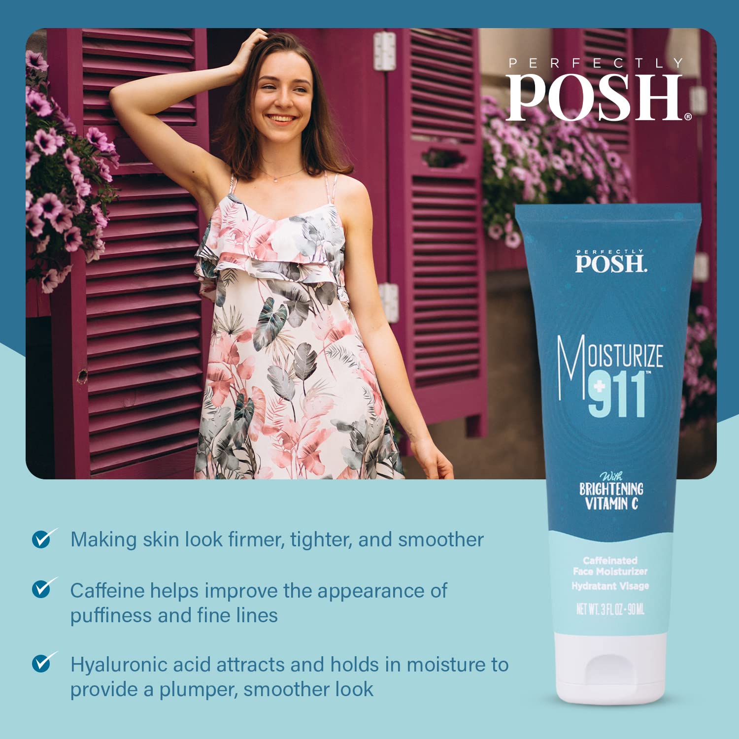 Perfectly Posh MOISTURIZE 911 Caffeinated Face Creme, 3 fl. oz.