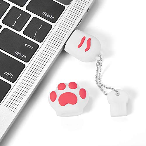 USB Flash Drives, 8GB / 16GB / 32GB / 64GB Waterproof USB 2.0 USB Memory Stick Data Storage Pendrive Thumb Drives (32GB, White Paw)