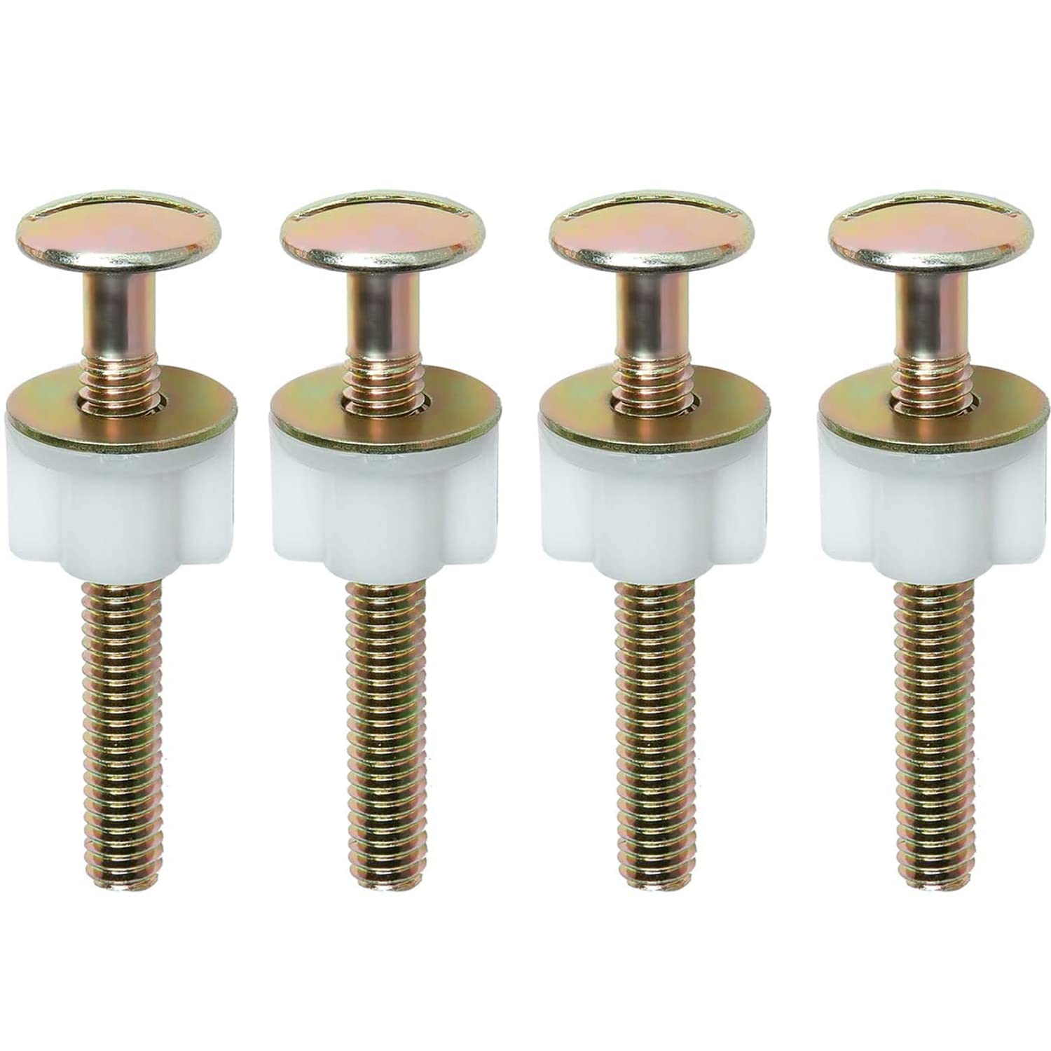 4 Pcs Toilet Seat Screws, Universal Toilet Seat Hinge Bolts and Screw, with Plastic Nuts and Metal Washers Replacement Parts for Top Mount Toilet Seat Hinges