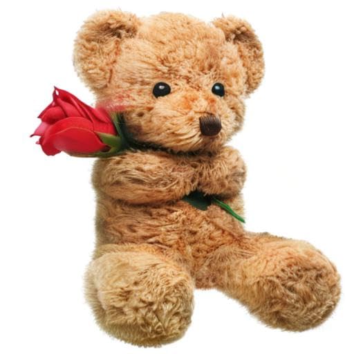 Civaner Valentine Plush Stuffed Animal Bear Gift with Rose Valentine Funny Cute Stuffed Animal Plush Gift for Girlfriend Valentine's Day, 11.8 Inches(Beige)