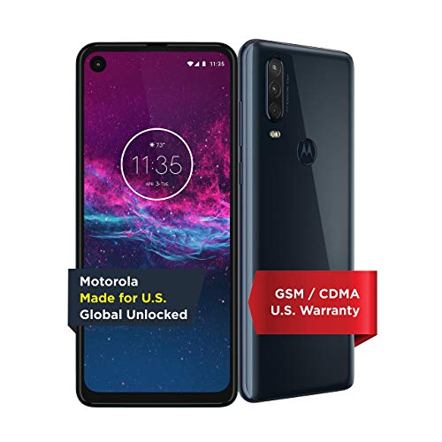 Unlocked Motorola One Action - 6.3 inches - 128GB - Denim Blue - PAGL0003US (Renewed)