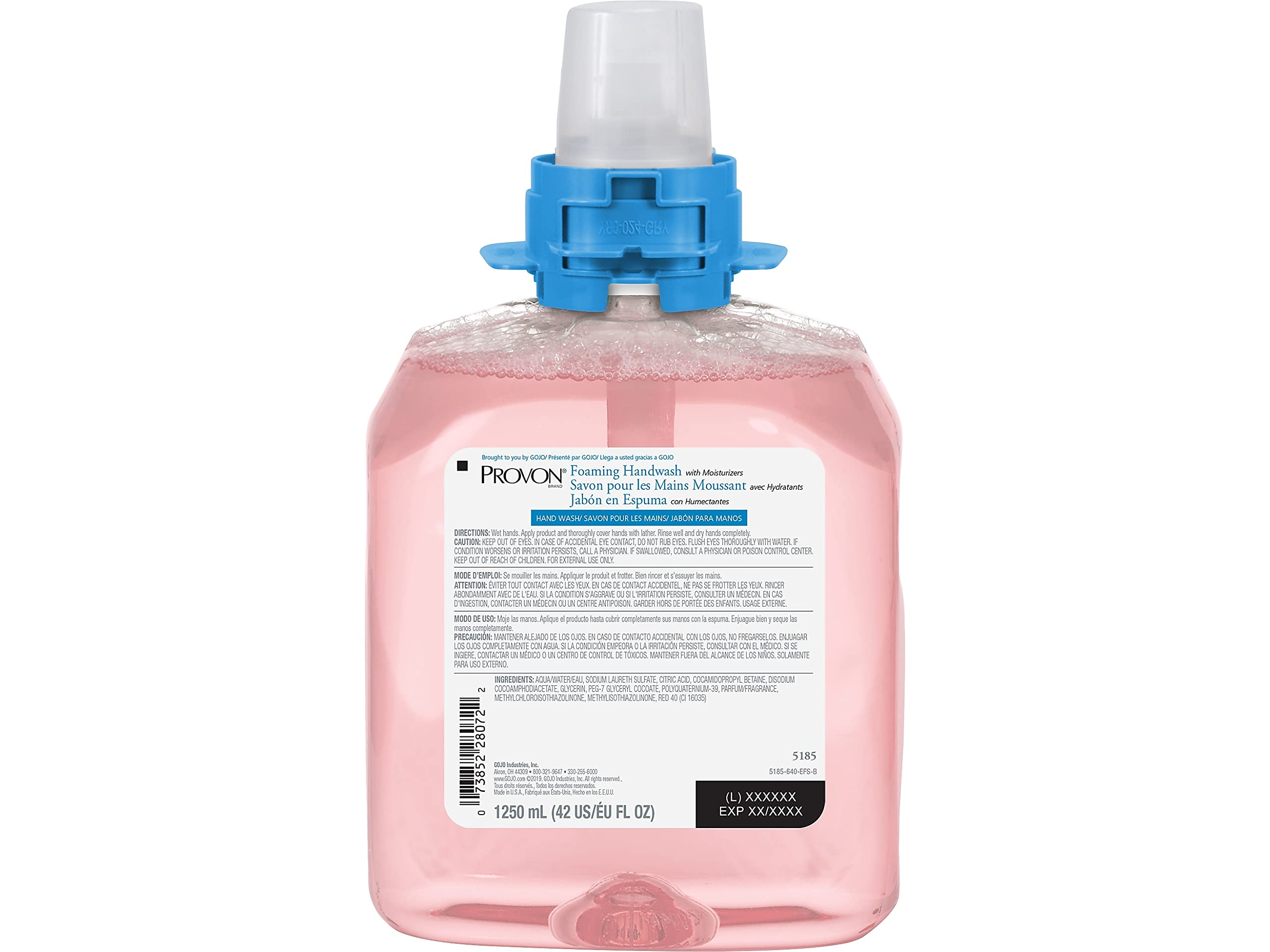 PROVON Foaming Handwash with Moisturizers, Cranberry Fragrance, 1250 mL Foam Hand Soap Refill for PROVON FMX-12 Push Style Dispenser - 5185-04