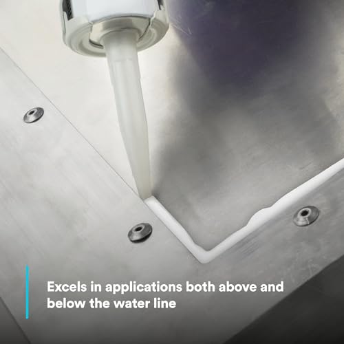 3M Marine Adhesive Sealant Fast Cure 4200 (06560) β Semi-Permanent Flexible Adhesive Sealant for Boats and RVs β White - 1/10 Gallon