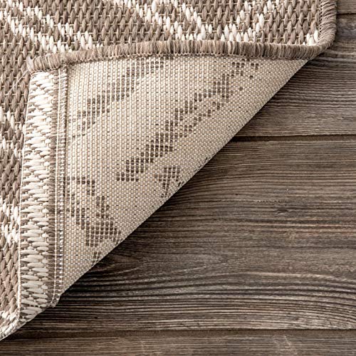 nuLOOM Macklin Herringbone Indoor/Outdoor Area Rug, 5' 3" x 7' 6", Brown