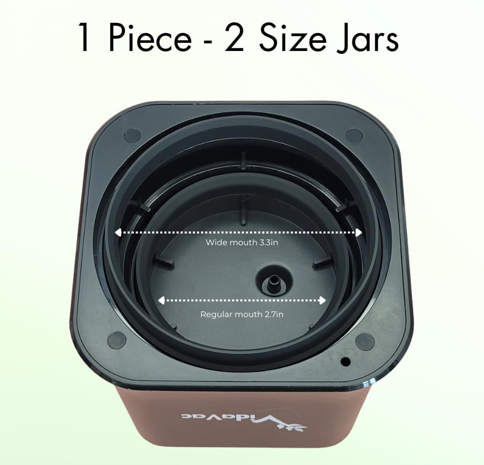 VIDAVAC Multifunctional Electric Mason Jar Vacuum Sealer WHITE– Compatable with Regular & Wide Mouth Jars, Containers, Bags & Wine Bottles – Canning/Pickling/Fermanting and Storage Solution. (White)