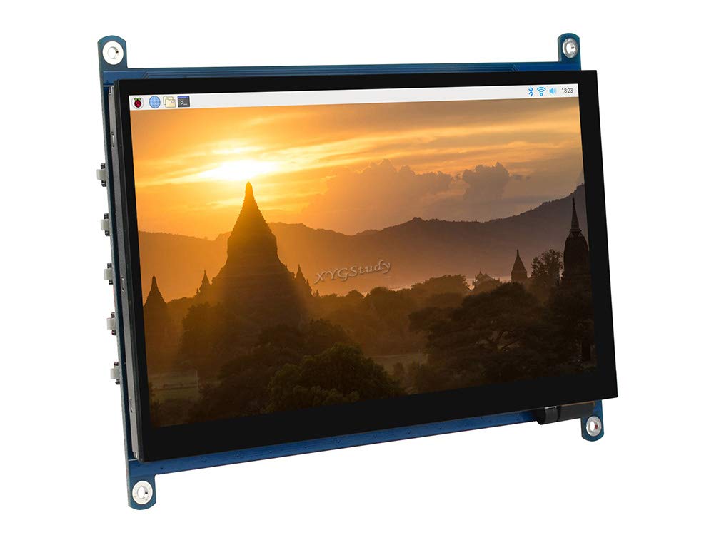 XYGStudy 7 inch QLED Quantum Dot Display IPS HDMI 1024×600 Capacitive Touch Screen G+G Toughened Glass Panel Supports Raspberry Pi 4 3 Raspbian Retropie Jetson Nano Xbox360 PS4 Switch etc