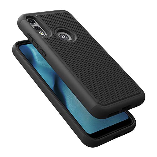 MDCN for Moto e (2020) Case, Motorola E (2020) Case with HD Screen Protector, Dual Layer Heavy-Duty Military-Grade Armor Defender Protective Phone Case Cover for Motorola Moto e (2020) (Black Armor)