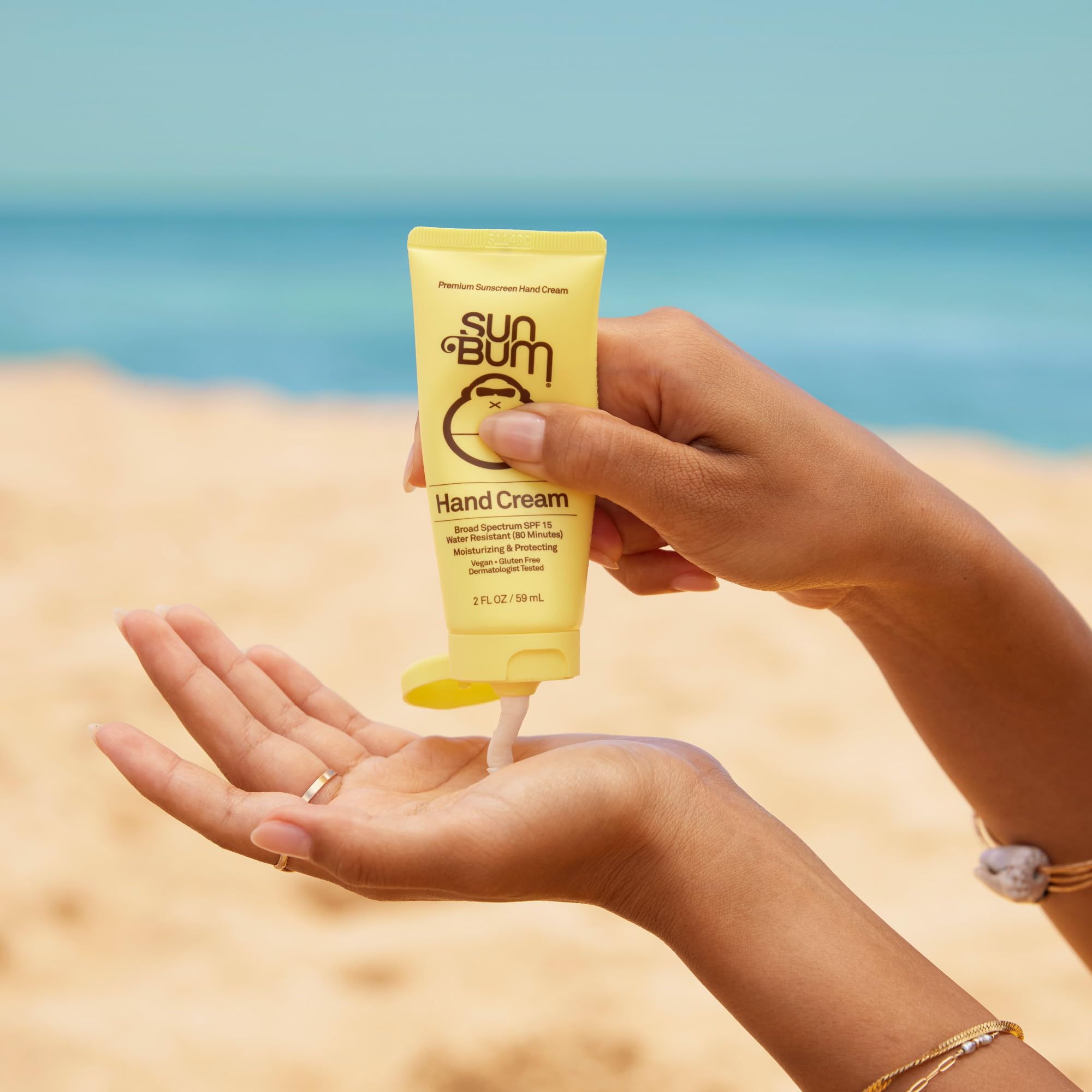 Sun Bum Original SPF 15 Sunscreen Hand Cream | Broad Spectrum Moisturizing Sunblock with Vitamin E | Hawaii 104 Act Compliant (Octinoxate & Oxybenzone Free) | Travel Friendly | 2 oz