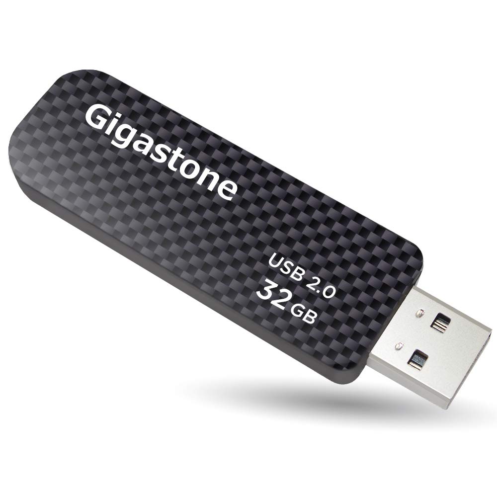 GIGASTONE V30 32GB USB 2.0 Flash Drive, Retractable Sliding Design Pen Drive, Carbon Fiber Style Thumb Drive, Reliable Performance & Durable