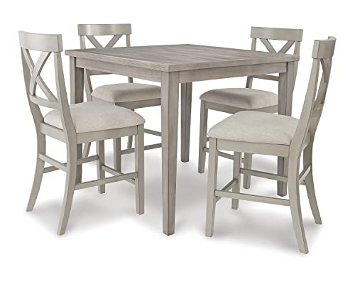 Signature Design by Ashley Parellen Modern Square Counter Height Dining Table, Gray