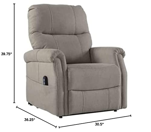Signature Design by Ashley Markridge Modern Electric Power Lift Recliner for Elderly, Gray