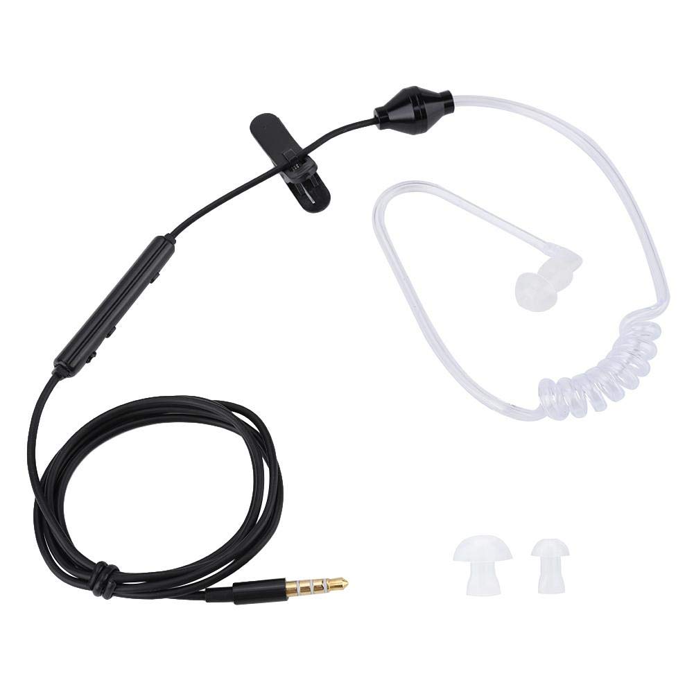 Yoidesu Universal 3.5mm Acoustic Hollow Earbuds Headphones with Microphone,Anti-Radiation in-Ear Single Earbud,Wired Cell Phone Earpiece (Black)