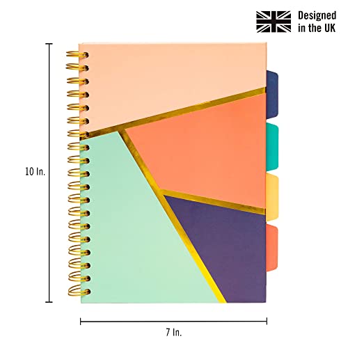 Pukka Pad, Carpe Diem 5-Project Double Spiral Bound Notebook 3-Pack with Repositionable Dividers - 200 Pages of 80GSM Paper with Perforated Edges โ Floral Love, B5 10 X 7in