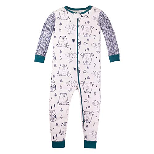 Lamaze Organic Baby Baby Boys' Toddler Footless, White and Green Bears, 2T