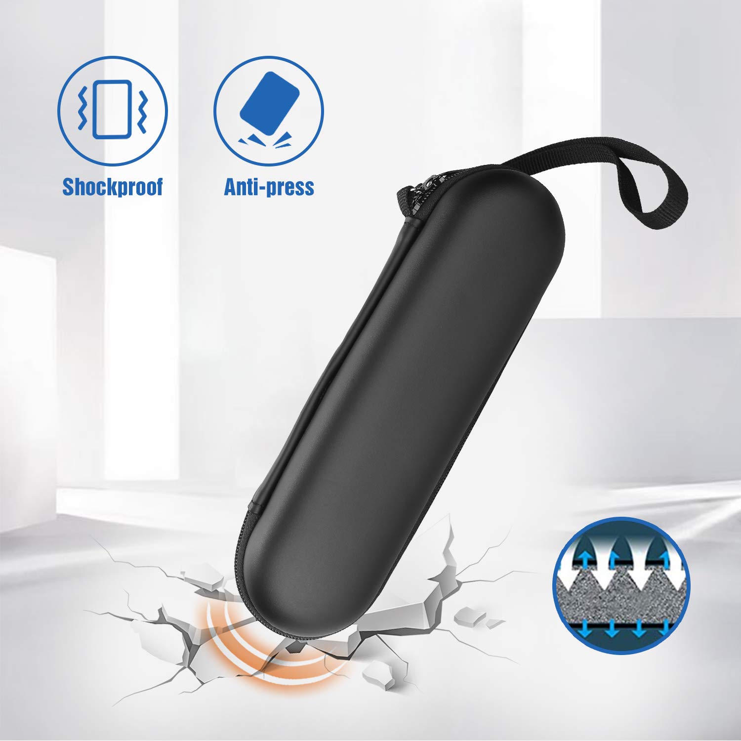 ProCase Travel Case for Oral-B/Oral-B Pro Smartseries/IO Serie Sonicare Protective Clean Electric Toothbrush, Hard EVA Case Cover Storage Bag Holder with Mesh Pocket for Accessories -Black