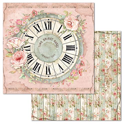 STAMPERIA INTERNATIONAL, KFT PAPER PAD 8X8 10PK HOUSE ROSE, 20.3 x 20.3 (8" x 8"), Multicoloured