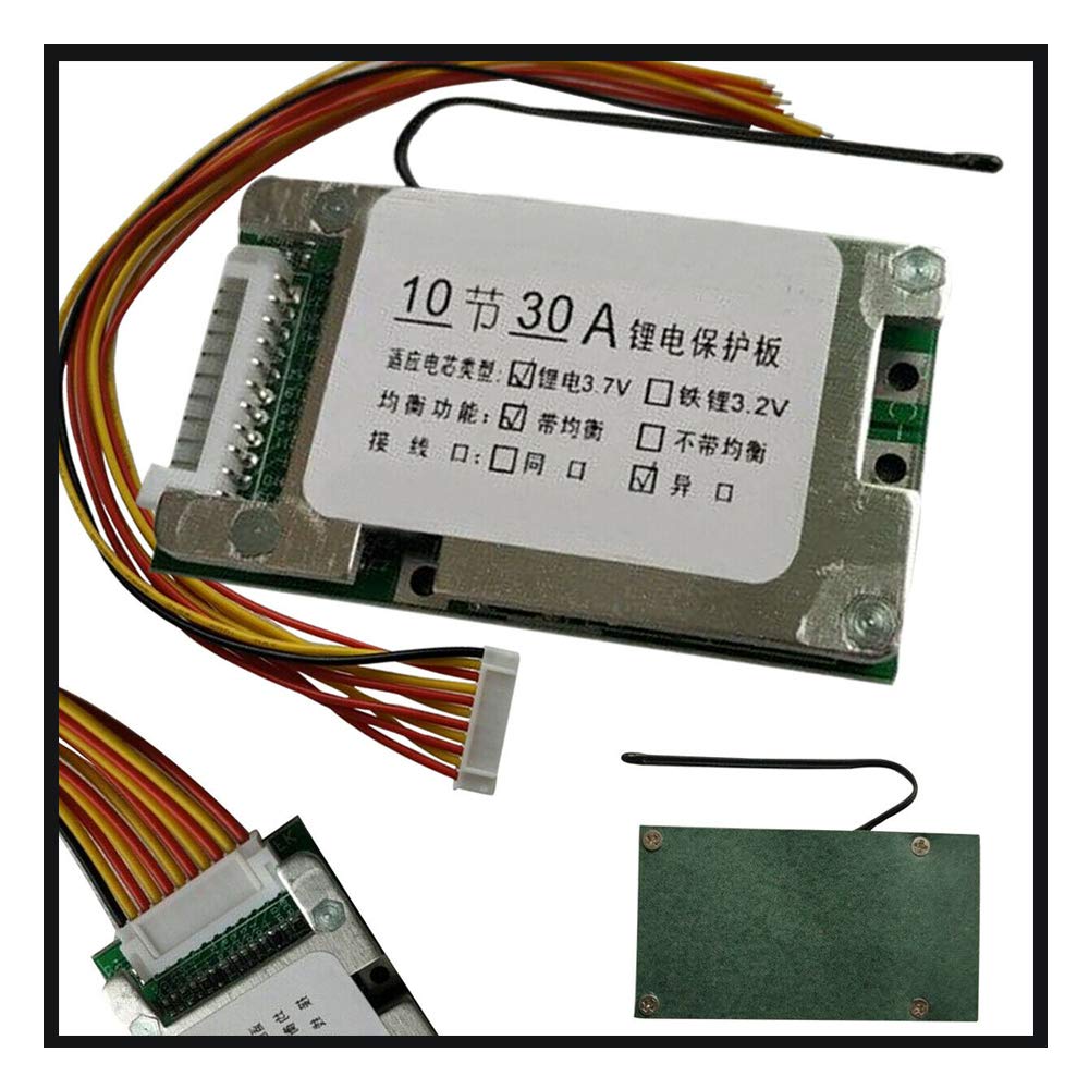 KOOBOOK 1Pcs 10S 30A 36V Li-ion Cell 18650 Battery Protection BMS PCB Board with Balance Function for Motorcycle Scooter Protection Board