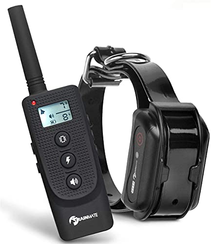 Trainmate Shock Collar for Dogs with Remote, 1200 Foot Range - Waterproof Dog Training Collars with Small, Medium, Large Dogs - Rechargeable Dog Collar with 3 Training Modes Shock, Vibration, Beep