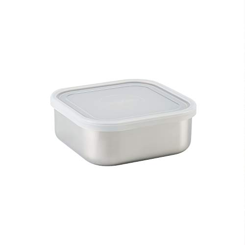 Tramontina Covered Square Container Set w/Frosted Lids Stainless Steel 3Pc, 80204/019DS