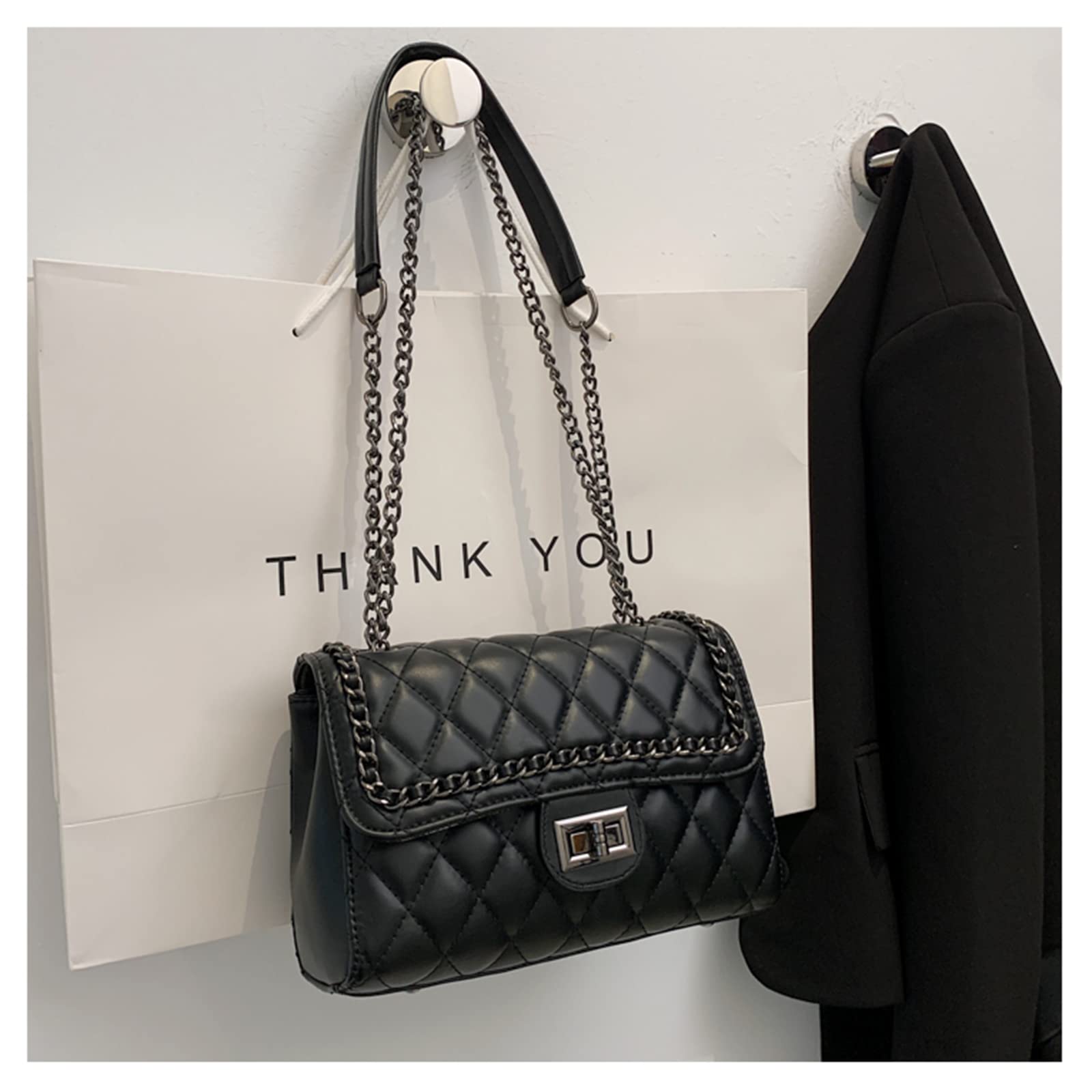 capasin Quilted Small Crossbody Women'S Shoulder Handbags Purses Bags (Black C)