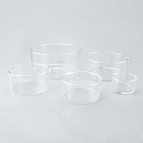 JRLGD 6Pcs Crystallizing Dish - 100mm OD, Borosilicate Glass Evaporation Dish with Spout