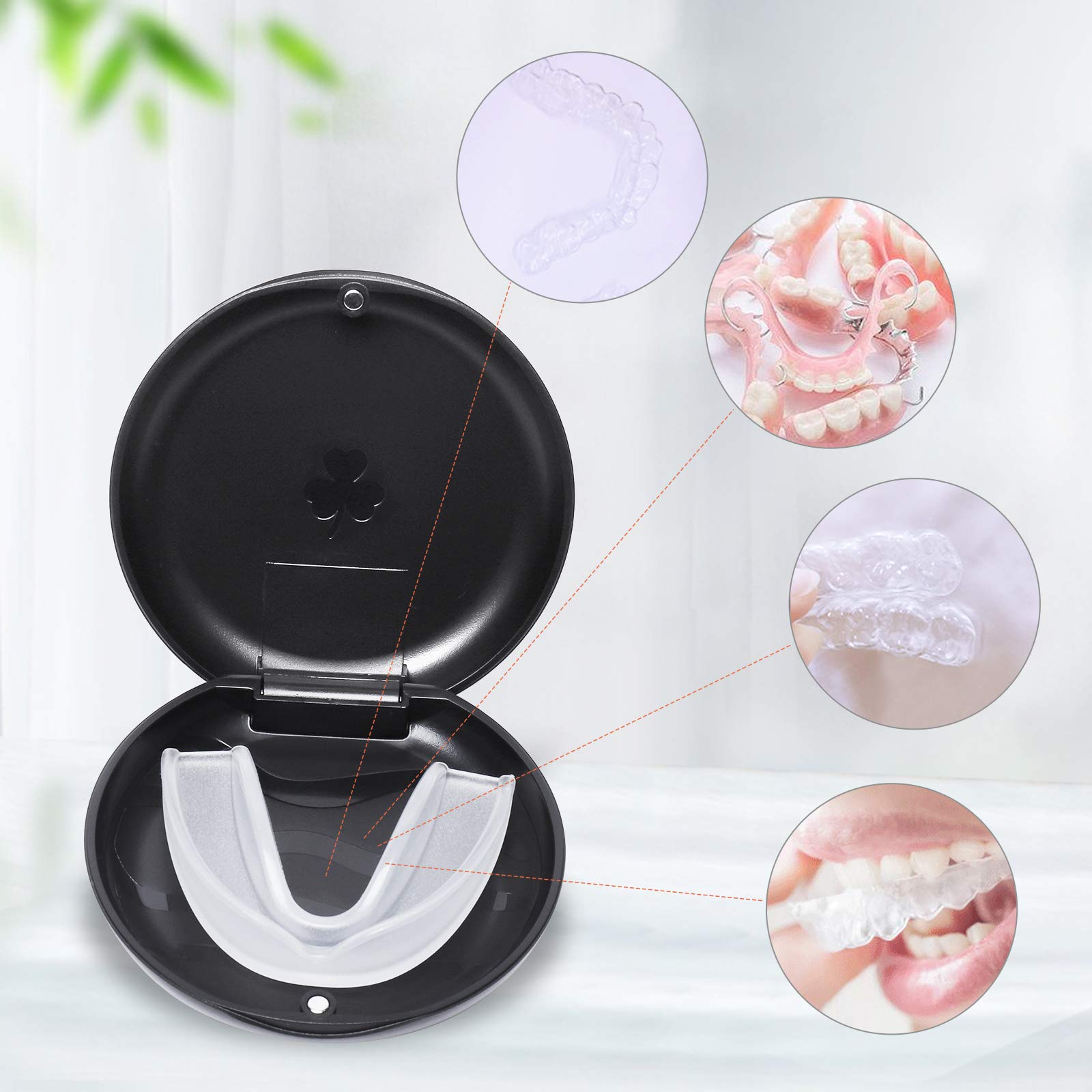 ZIZNBA 2 Pack Retainer Cases,Solid Orthodontic Retainer Case (Black)