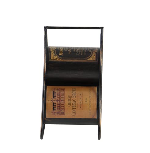 Deco 79 Metal Pyramid Wine Rack, 11" x 6" x 10", Black
