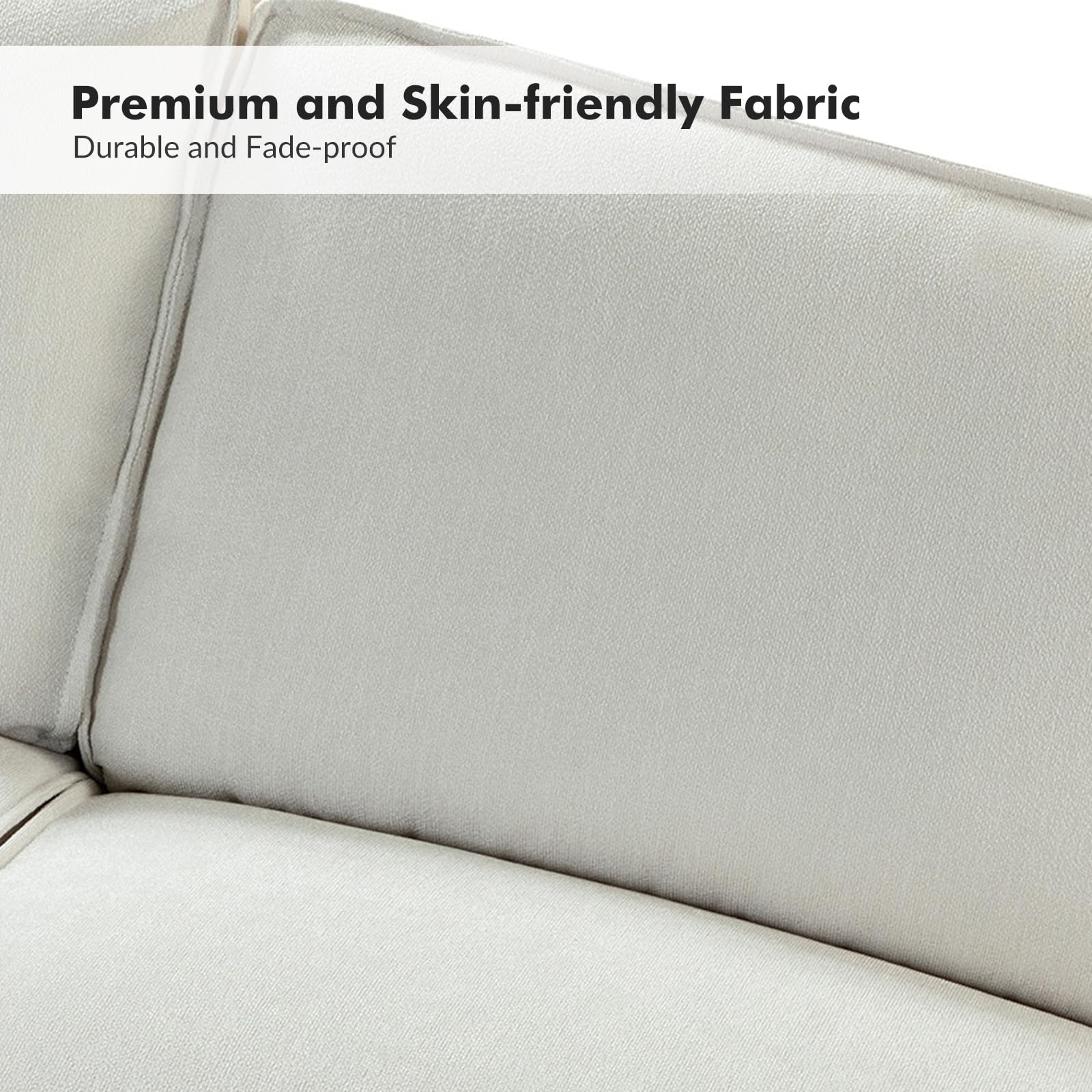 HULALA HOME Modern Sectional Sleeper Sofa, 3-seat L-Shaped Wide Couch with Storage Chaise, Pull Out Sleeper for Small Space, Living Room, Apartment and Office(White)