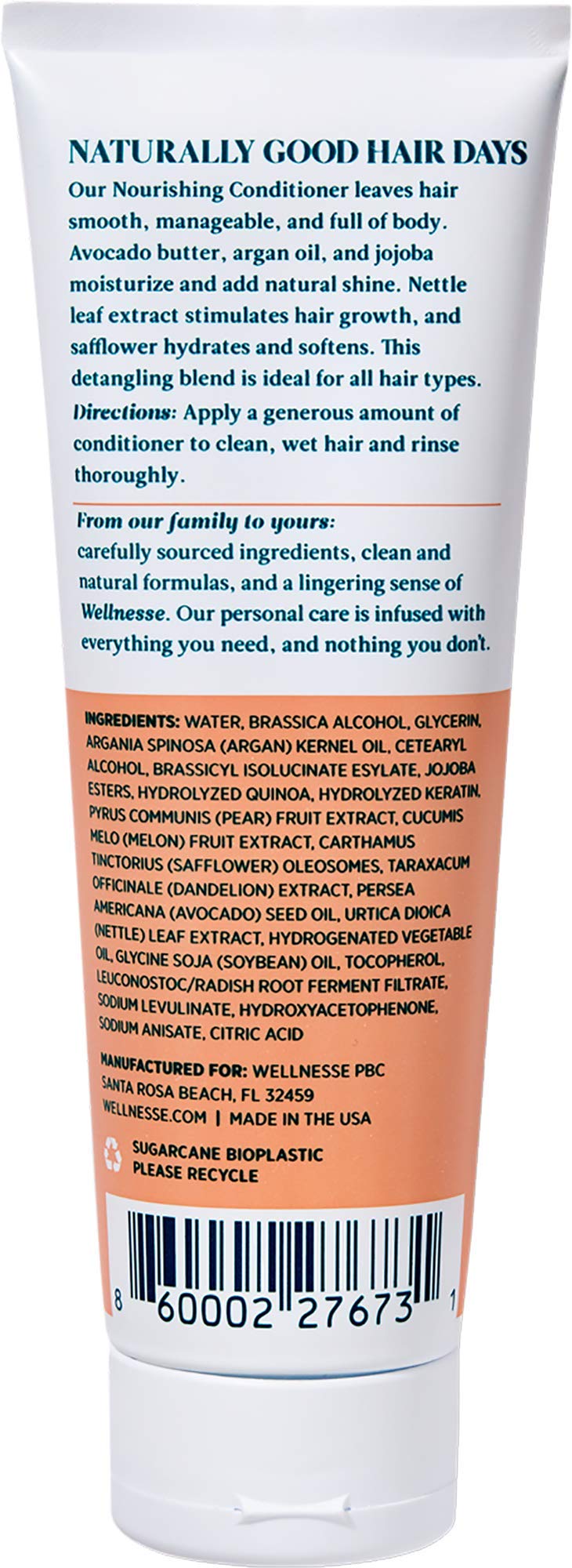 Wellnesse: Nourishing Conditioner - For All Hair Types - 8 oz - Summer Melon and Dandelion - Detangle, Moisturize & Add Volume - Cruelty-Free, Non-GMO, No Parabens, Sulfates, Silicone
