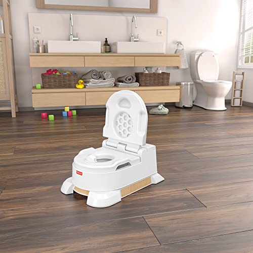 Fisher-Price Home Decor 4-in-1 Potty β Modern Infant to Toddler Potty Training Toilet and Step Stool with Removable Potty Ring, HBX68