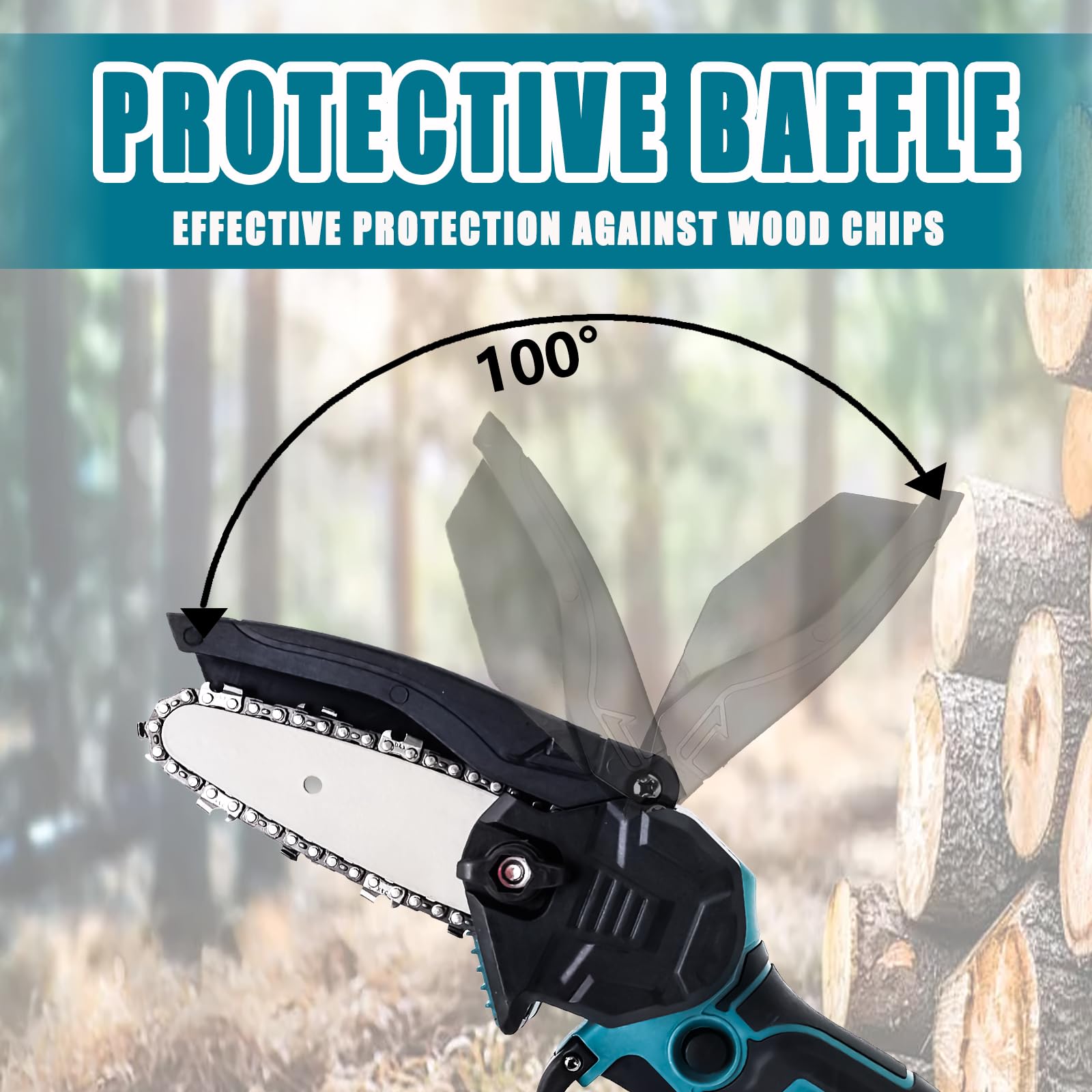 4" Cordless Chainsaw for Makita 18V Battery -TEETOK Mini Electric Portable Chainsaw for Tree Branches, Courtyard, Household and Garden (Tool Only)