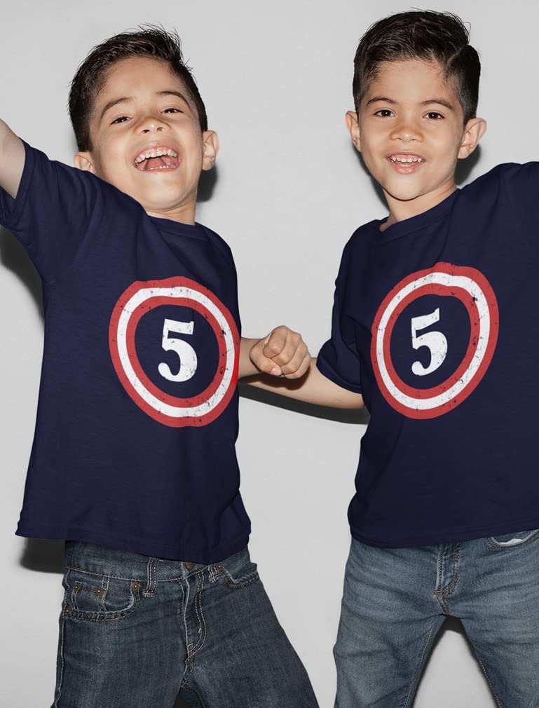 Captain 5th Birthday - Gift for Five Years Old Toddler Youth Kids T-Shirt 5T Navy