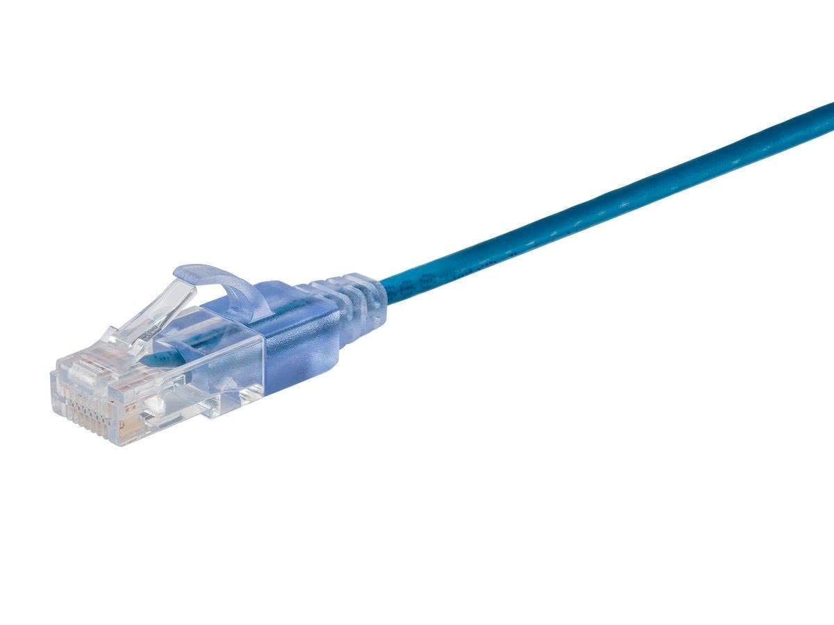 Monoprice Cat6A 20ft White 5-Pk Patch Cable UTP 30AWG 10G Pure Bare Copper Snagless RJ45 SlimRun Series Ethernet Cable