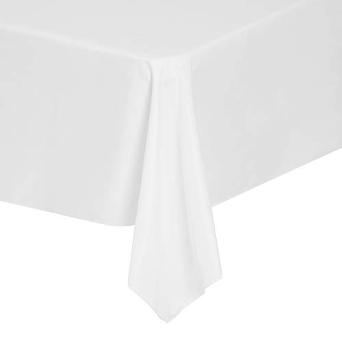 Rectangle Tablecloth 60x120 inch Washable Polyester Fabric Table Cloth for Wedding Party Dining Banquet Decoration(60x120, White)