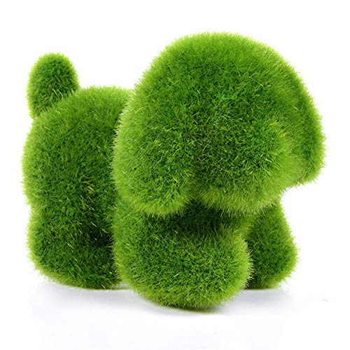 3 Pcs Artificial Moss Animal Turf Grass Rabbit Furry Flocked Bunny Rabbit Alpaca Squirrel Puppy Figurine Easter Rabbit Cute Animal Ornaments Decor for Home Office Party Desk Garden