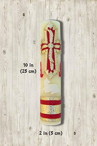 Easter Lent Candle Alpha Omega Sheep Catholic Candle
