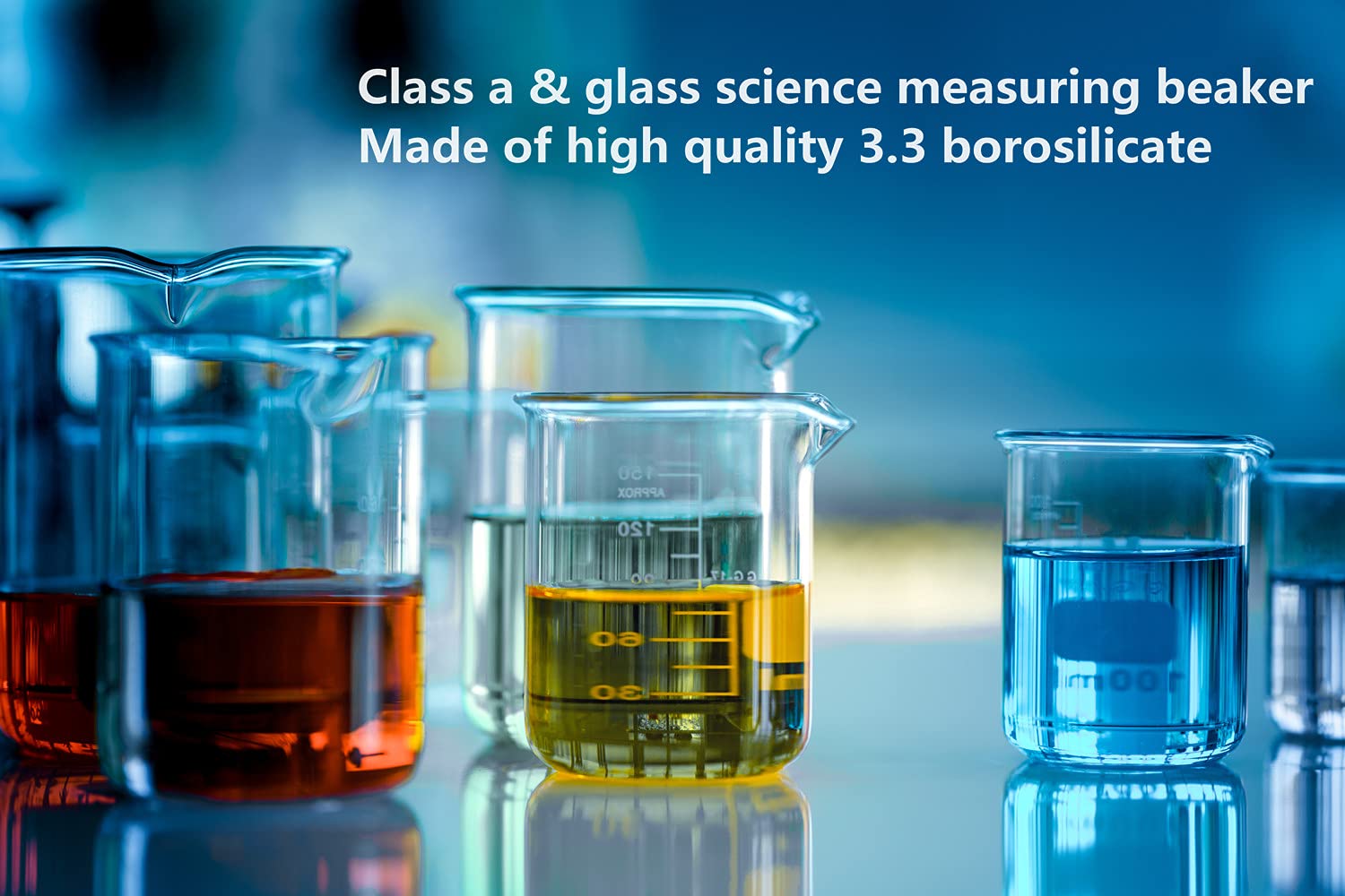 Ackers Boro3.3,Griffin Low Form Scientific Glass Beaker Set-50ml,100ml,250ml,500ml,1000 mL (Pack of 5)
